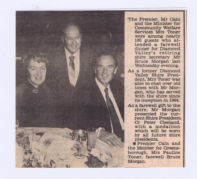 Memorabilia - Newspaper Clipping, Diamond Valley News, The Premier, Mr ...