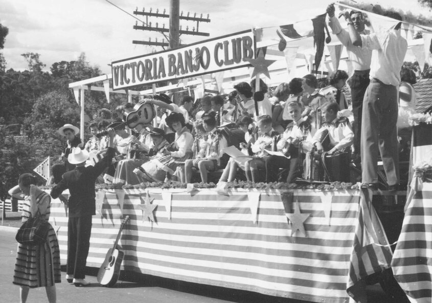 Photograph, City of Ringwood celebrations, Victoria Banjo Club float. 1960