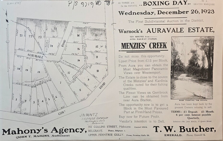 Map - Warnocks Auravale Estate Menzies Creek Land Sale map, Boxing Day ...