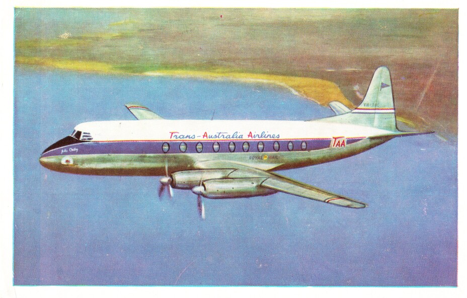 Postcard - Postcard of Trans Australia Airlines airplane (TAA) Vickers ...