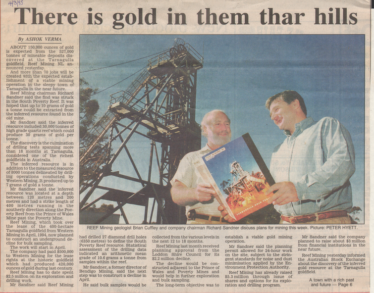 Newspaper - Kangaroo Flat Gold Mine Collection: Victoria Hill