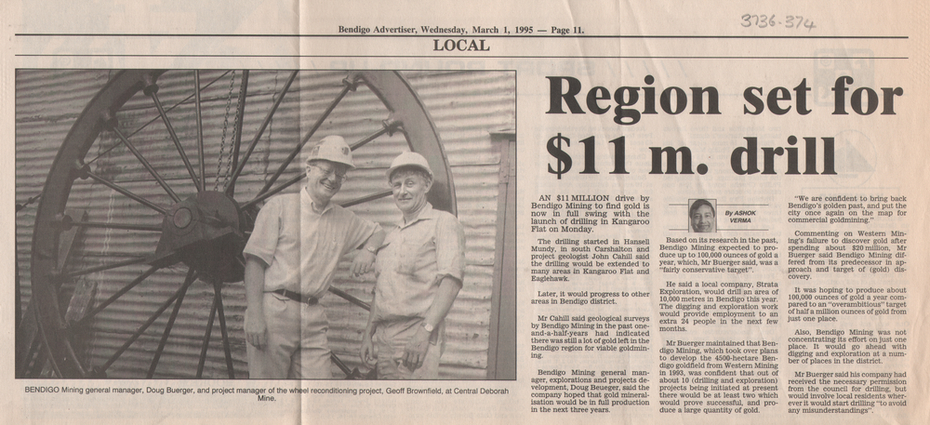 Newspaper - Kangaroo Flat Gold Mine Collection: Central Deborah Bendigo ...