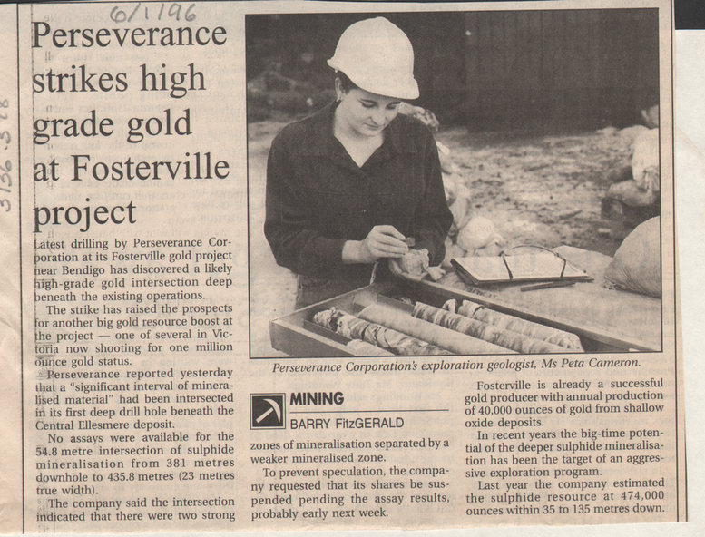 Newspaper - Kangaroo Flat Gold Mine Collection: Perseverance Gold ...