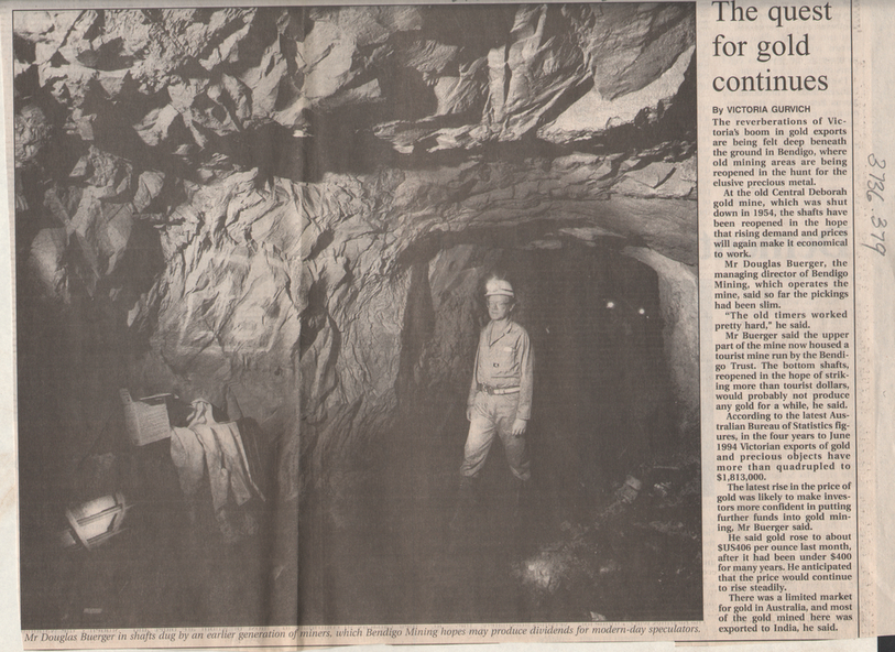 Newspaper - Kangaroo Flat Gold Mine Collection: Central Deborah Gold Mine