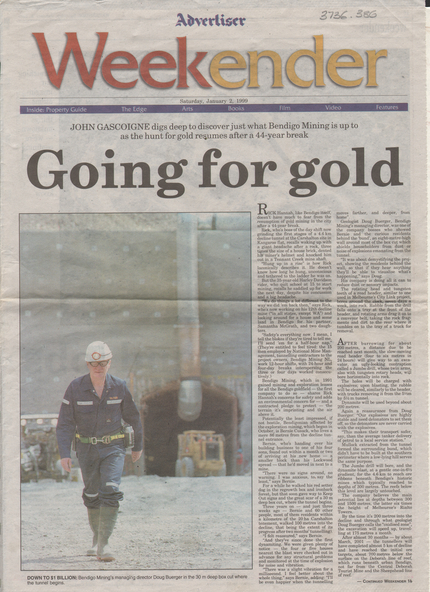 Newspaper - Kangaroo Flat Gold Mine Collection: Bendigo Mining