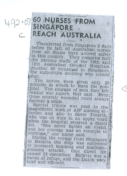 Newspaper - Newspaper clippings (Copy), '60 nurses from Singapore reach ...