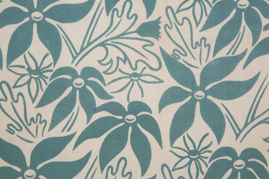Textile, Frances Burke, flannel flower design, c. 1955