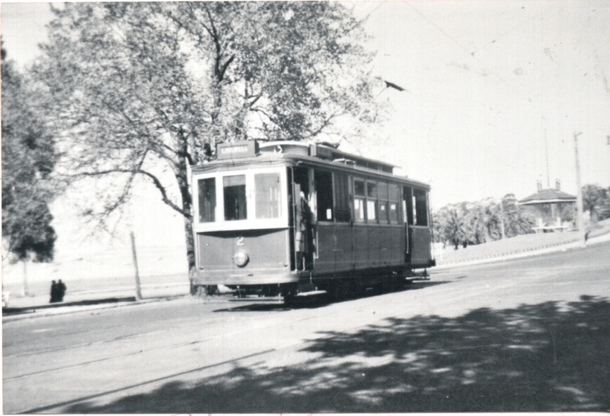 Photograph - SECV Geelong trams 2 at Beach, early 1950s