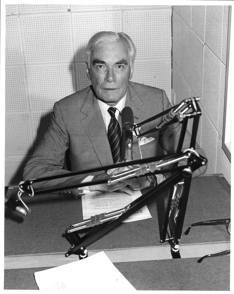 Photograph - Image, Sir Eric Pearce in the 3RPH studios, 1980s