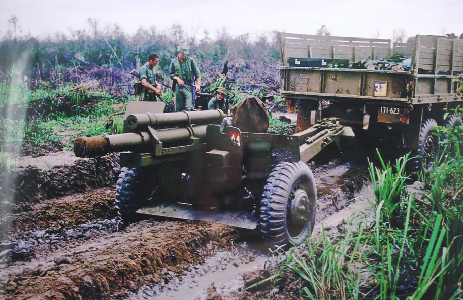 Photograph - 105mm Howitzer towed from firebase