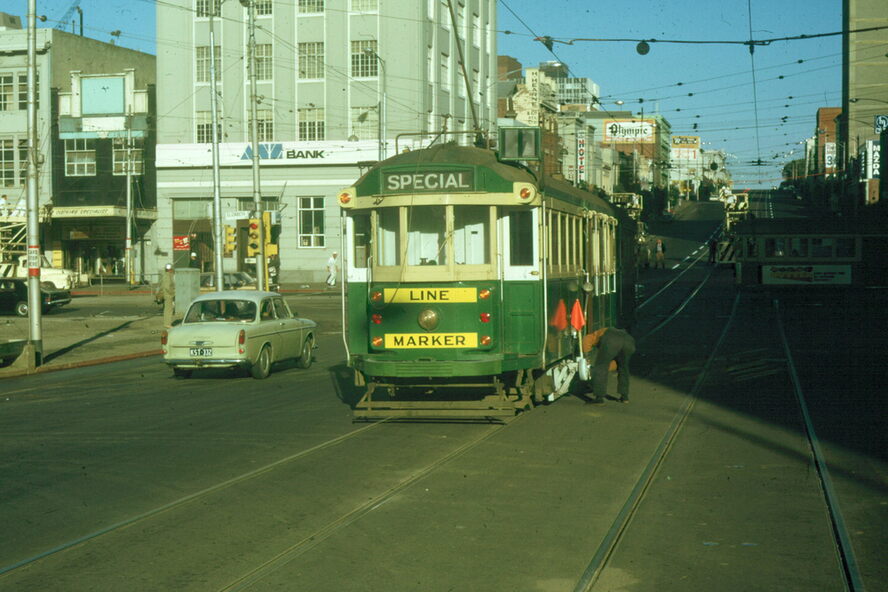 Slide - Melbourne tram works La Trobe and Elizabeth Sts, Warren ...