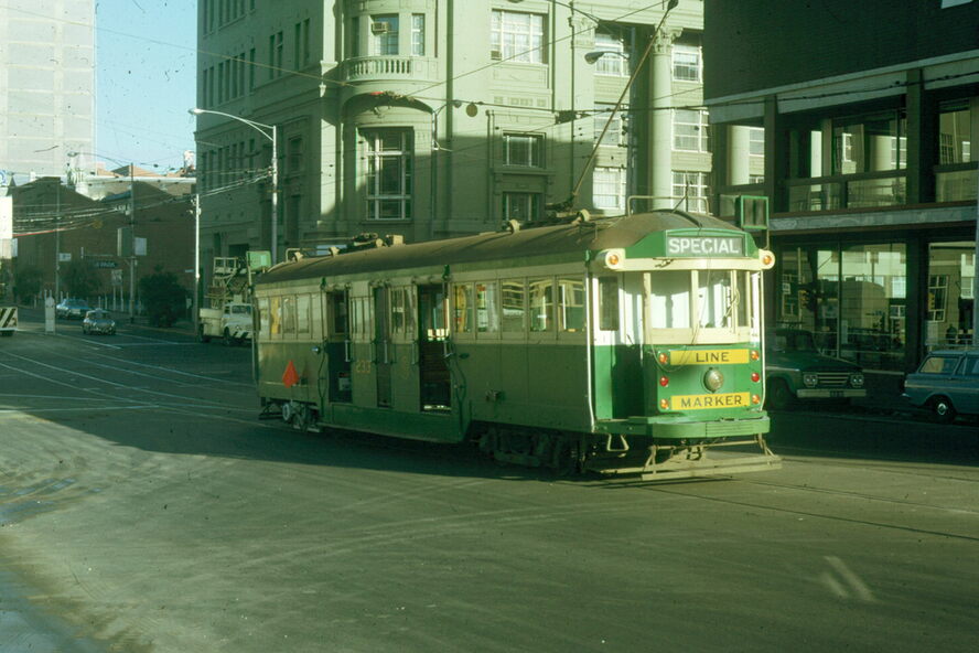 Slide - Melbourne tram works La Trobe and Elizabeth Sts, Warren ...