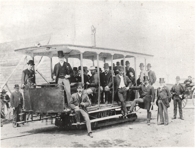 Photograph - First electric tram Doncaster, 14/10/1889
