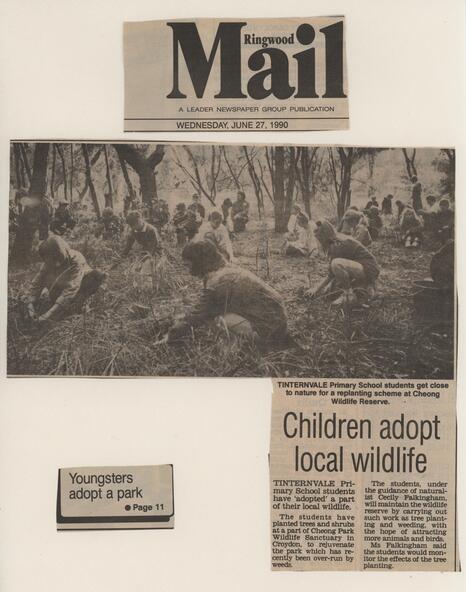 Newspaper, Article on 'Children Adopt Local Wildlife' Cheong Wildflower ...